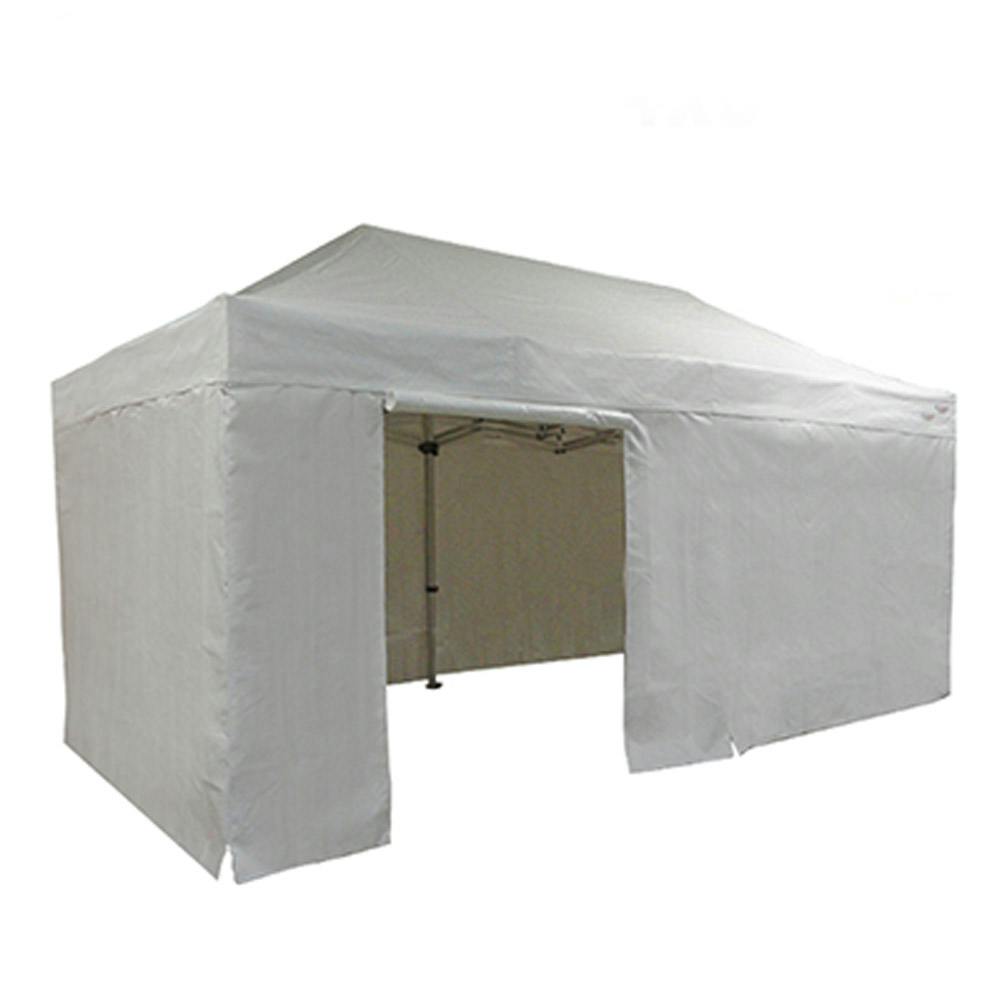 Tente pliante PRO 4x8m pack côtés - 6 murs - ALU 45mm/polyester 380g Norme M2 - blanc - FRANCE ...