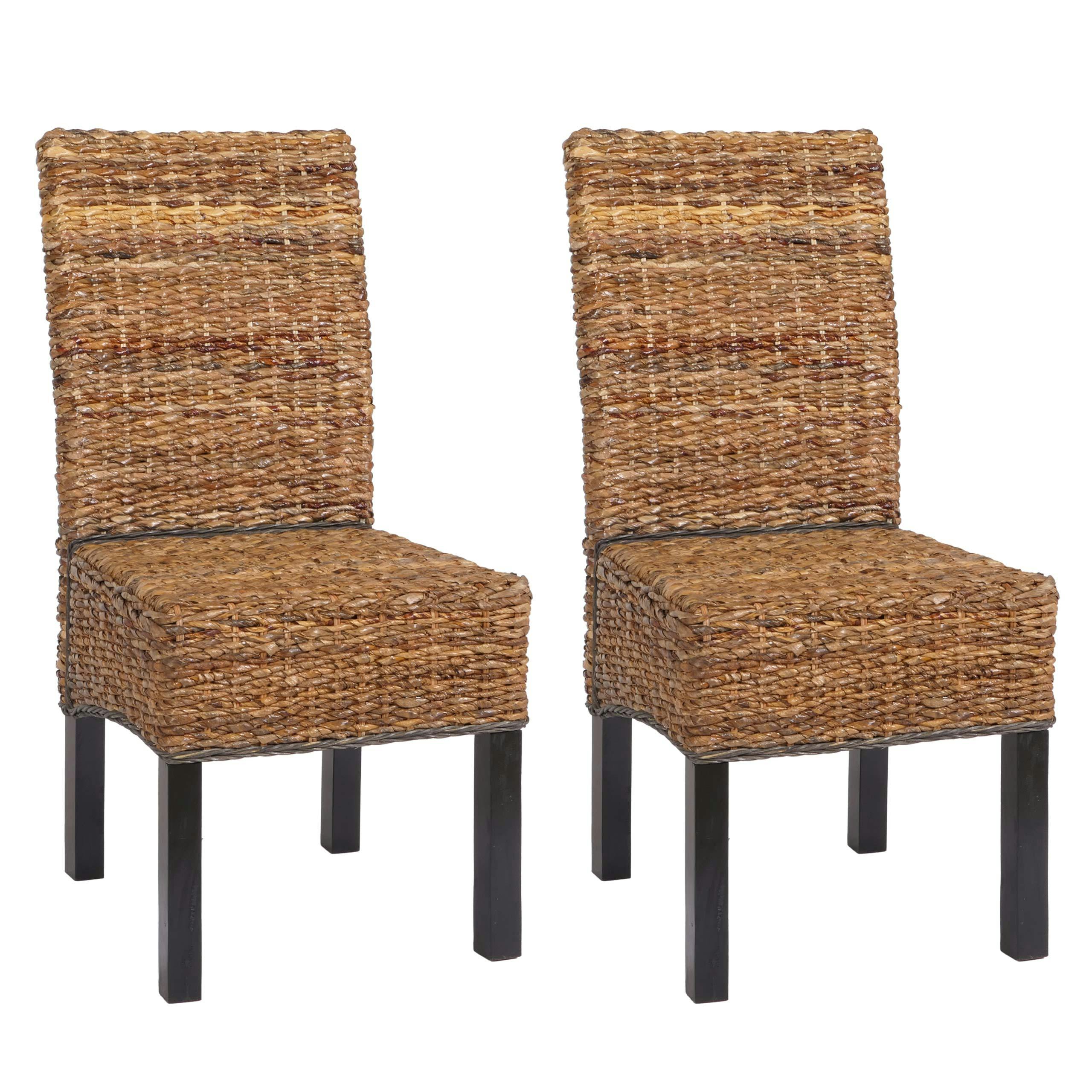 Set di 2 sedie da pranzo sedia in vimini M69 sedia BALI banana wicker ...
