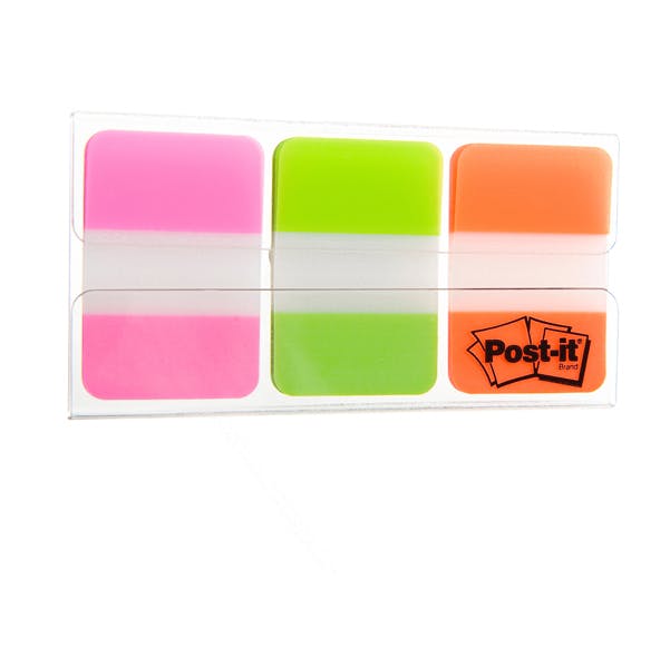 Post-it Index Strong, ft 25,4 x 38 mm, set van 3 kleuren (roze, groen ...