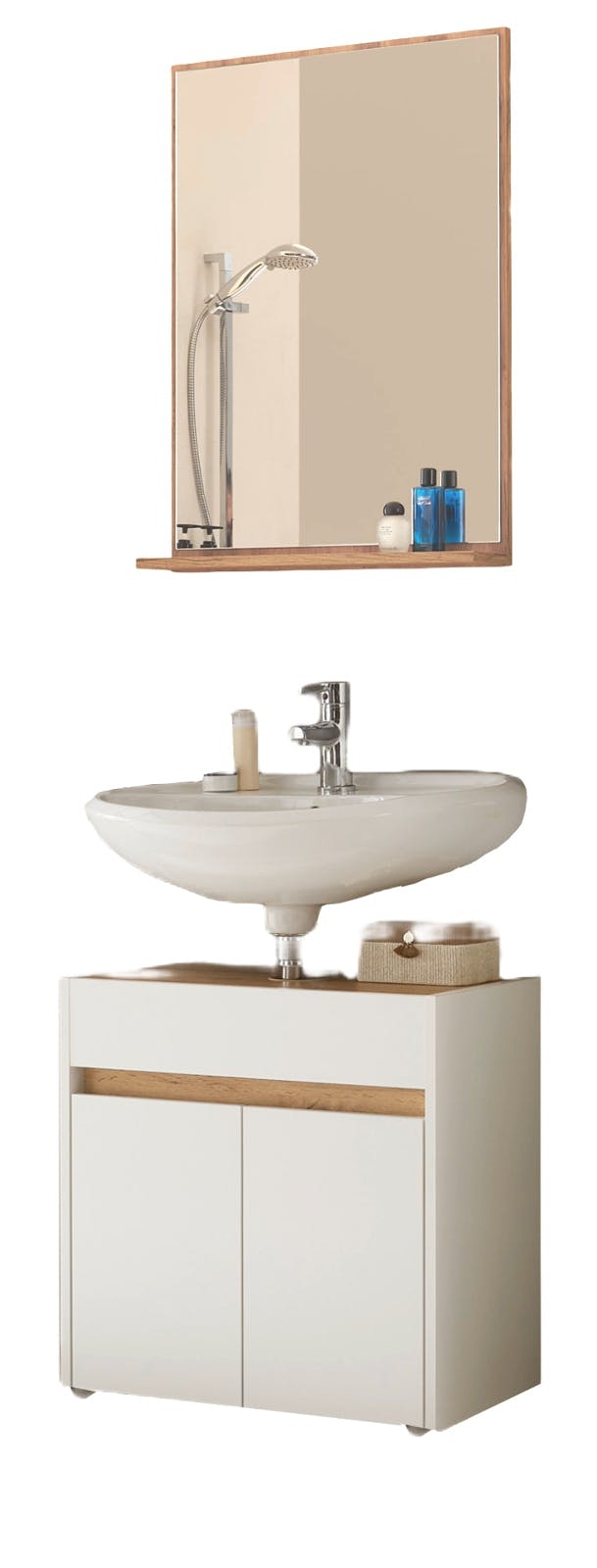 Furn.Design Badmöbel Set 2-teilig in weiß und Wotan Eiche ...