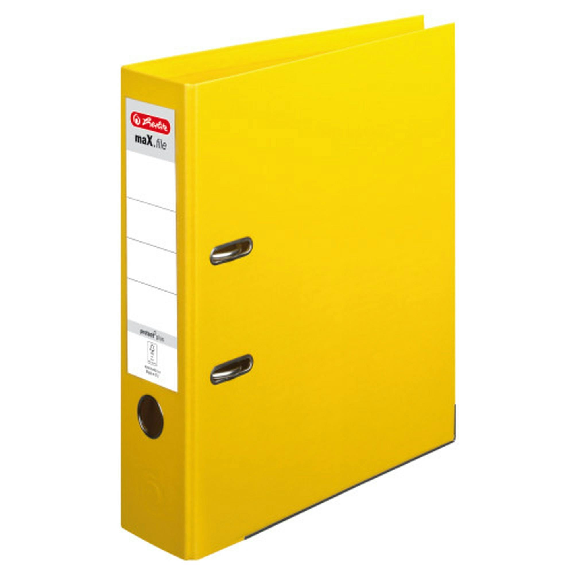 Herlitz Ordner maX.file protect plus 10834356 A4 80mm PP gelb | METRO