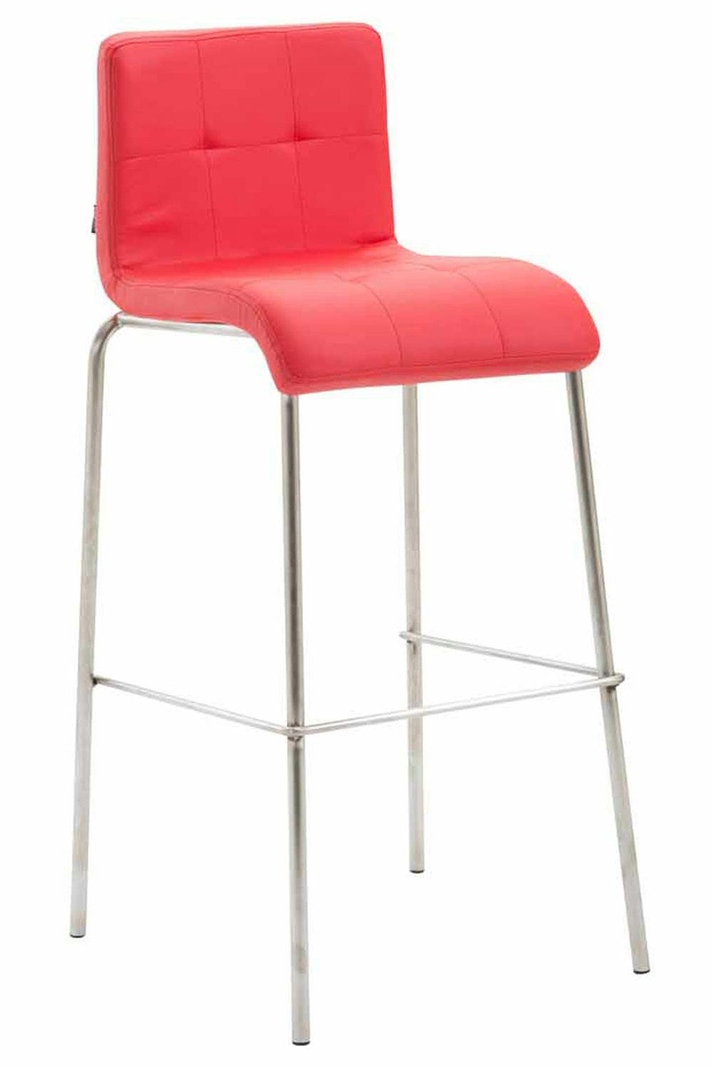 Barhocker Kado Kunstleder Rund edelstahl rot | METRO Marktplatz