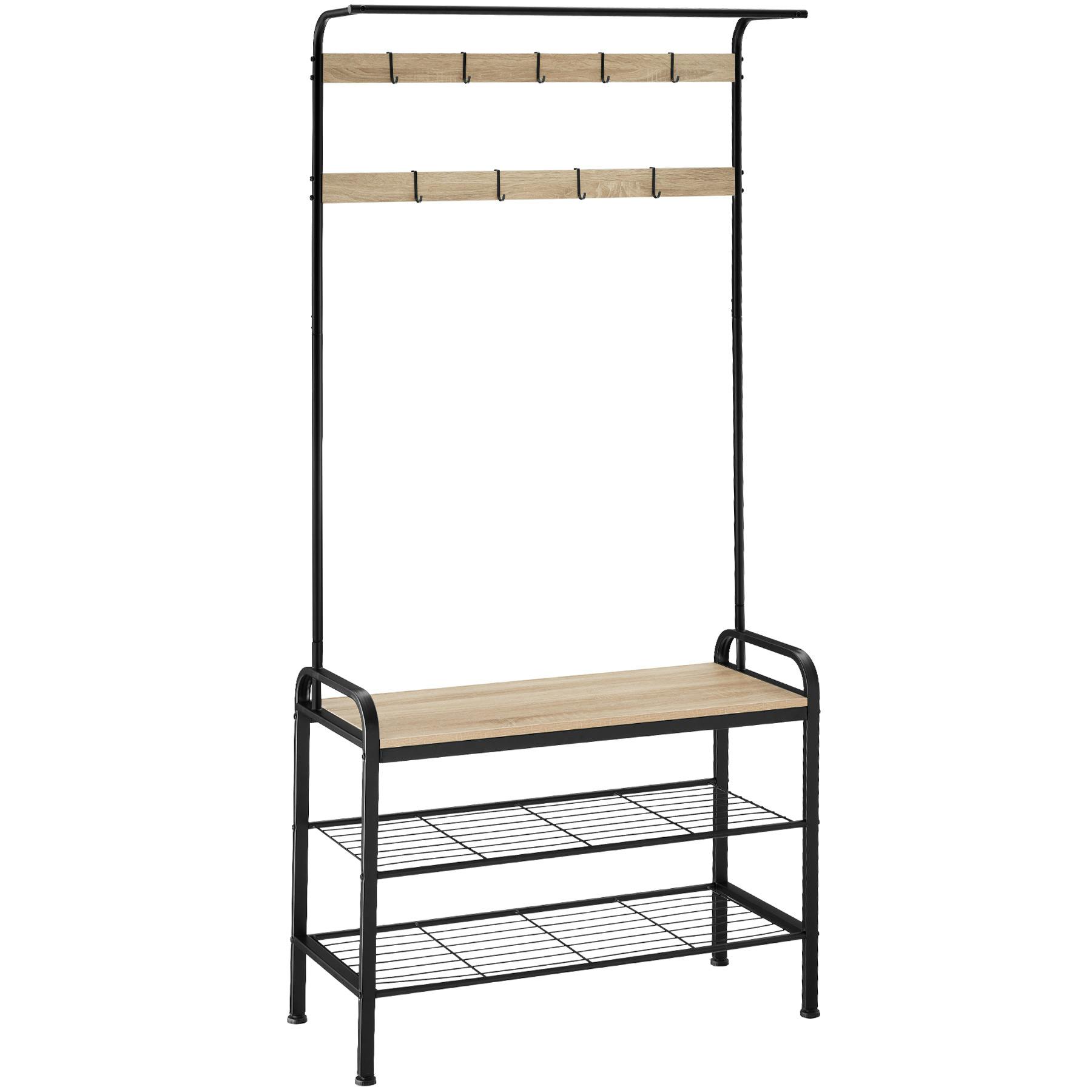 Tectake Garderobekast 85 5x36x184cm Industrieel Licht Hout Eiken