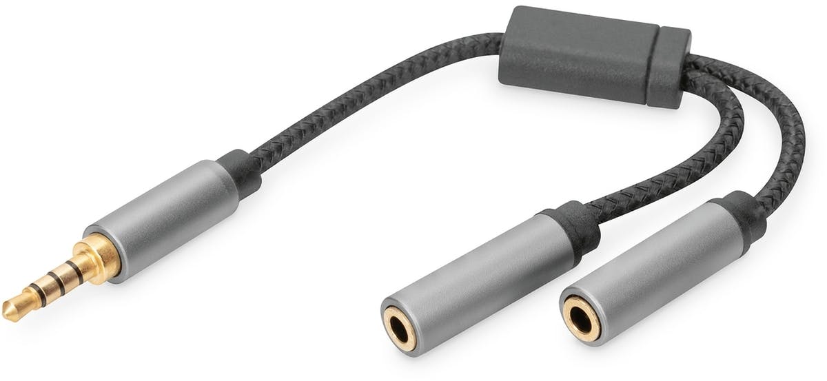 DIGITUS Audio Headset Adapter, 3,5 mm Klinke/2x 3,5 mm Buchse | METRO