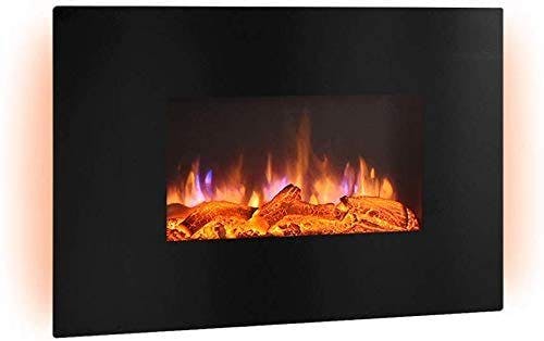 RICHEN Elektrokamin Enja - Elektrischer Wandkamin Mit Heizung, LED ...