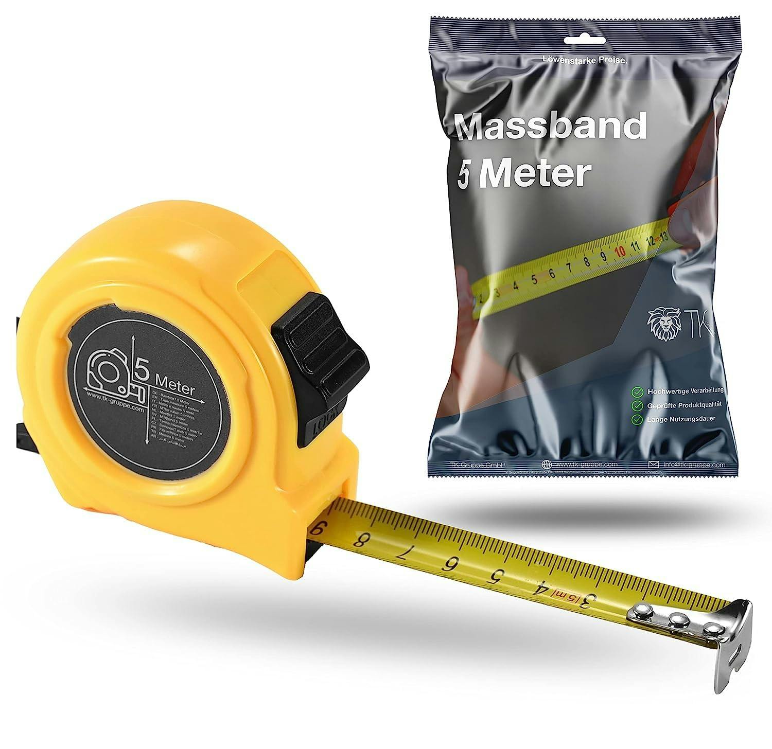 Premium Bandmaß 10 Meter mit Halterung - robustes Maßband & Bandmass ...