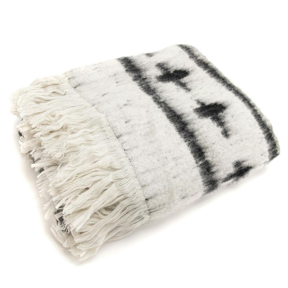 Plaid ethnique 130x170 cm - Blanc Rectangle Acrylique Amadeus 170x2 cm ...