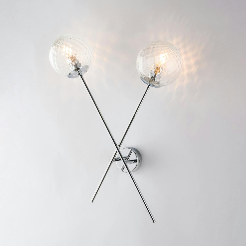 Aplique Demetra en hierro cromado pulido 2 luces .33 P.18 BL279-AP2-CR | Makro