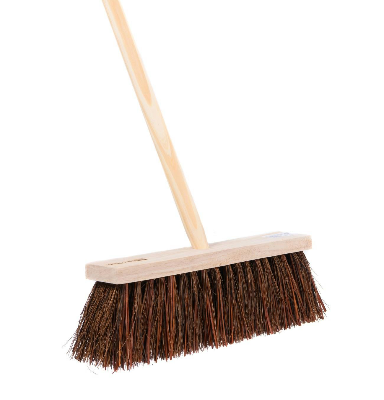 BawiTec Piasavabesen robuster Straßenfeger 60cm mit Holzstiel 160cm ...