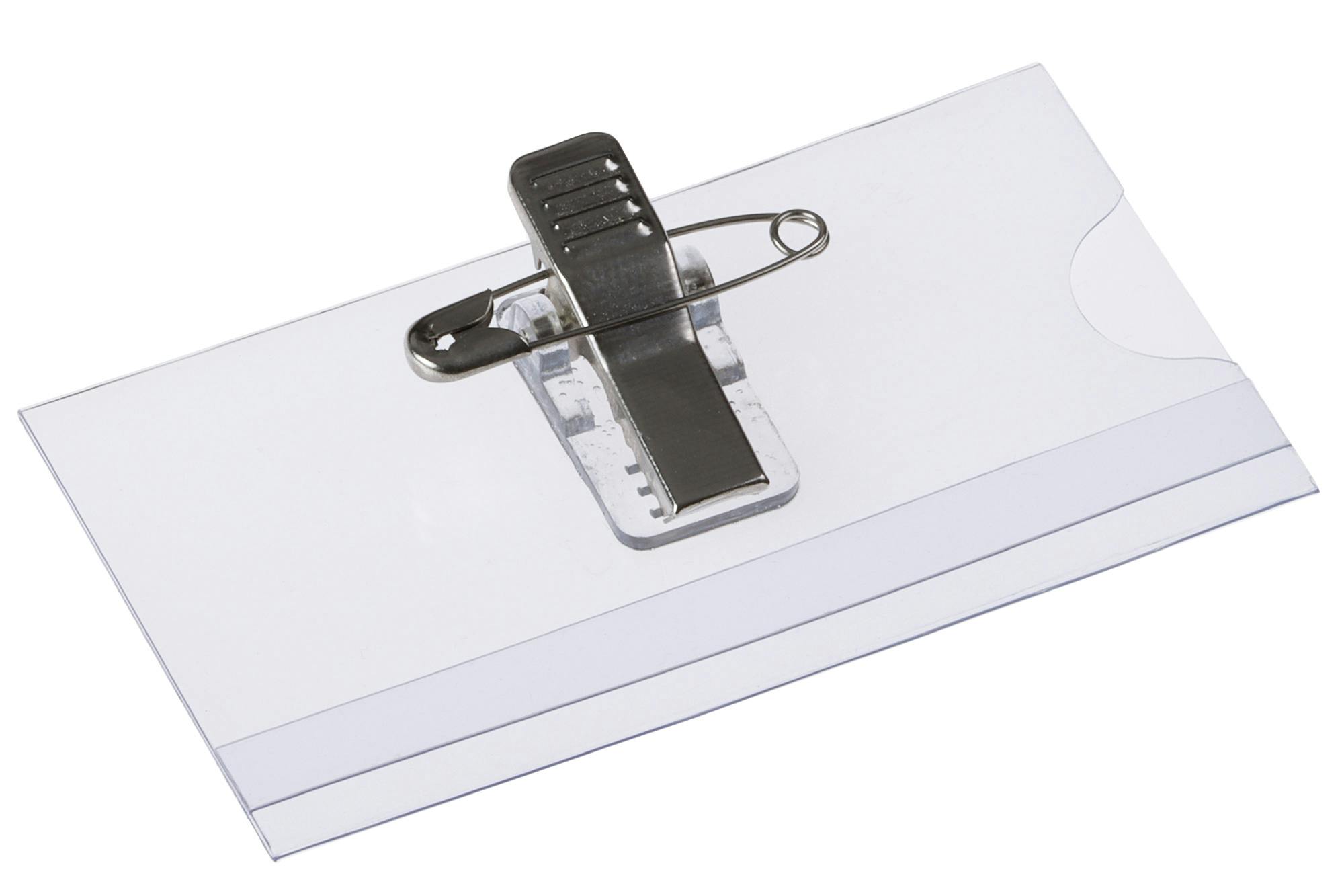 Badge avec pince et épingle 75x40mm / 24 pièces, 121260 | METRO