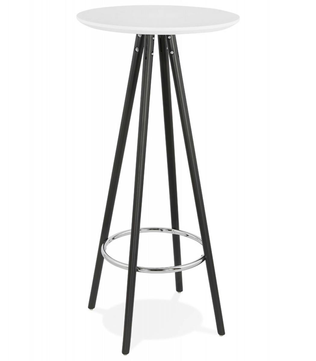 Hochtisch Rund mit Weißer Platte Buchenholz | Bistrotisch ...