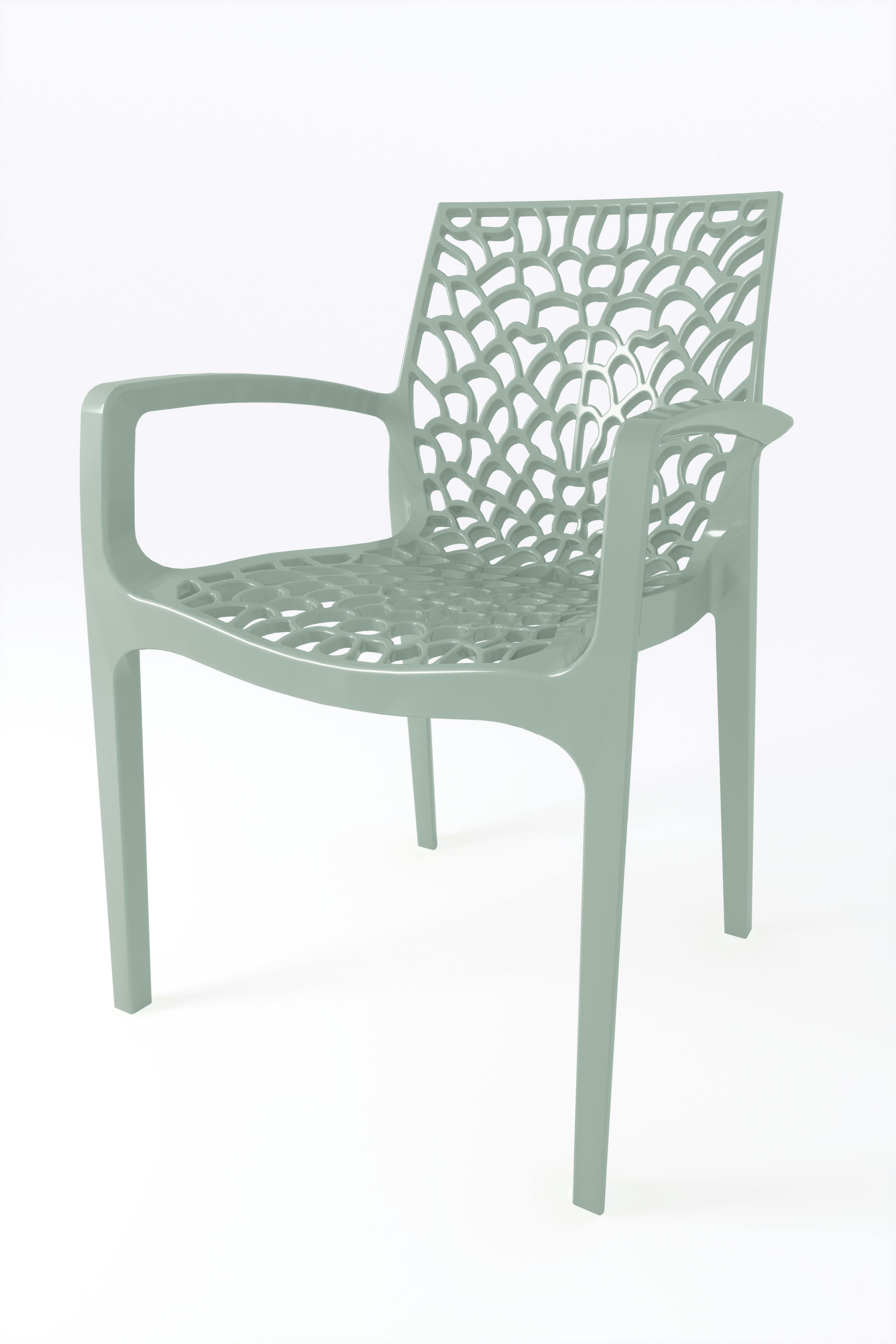Fauteuil Saphir en polypropylène de haute qualité, coloris Vert Frosty, empilable. Marque ...