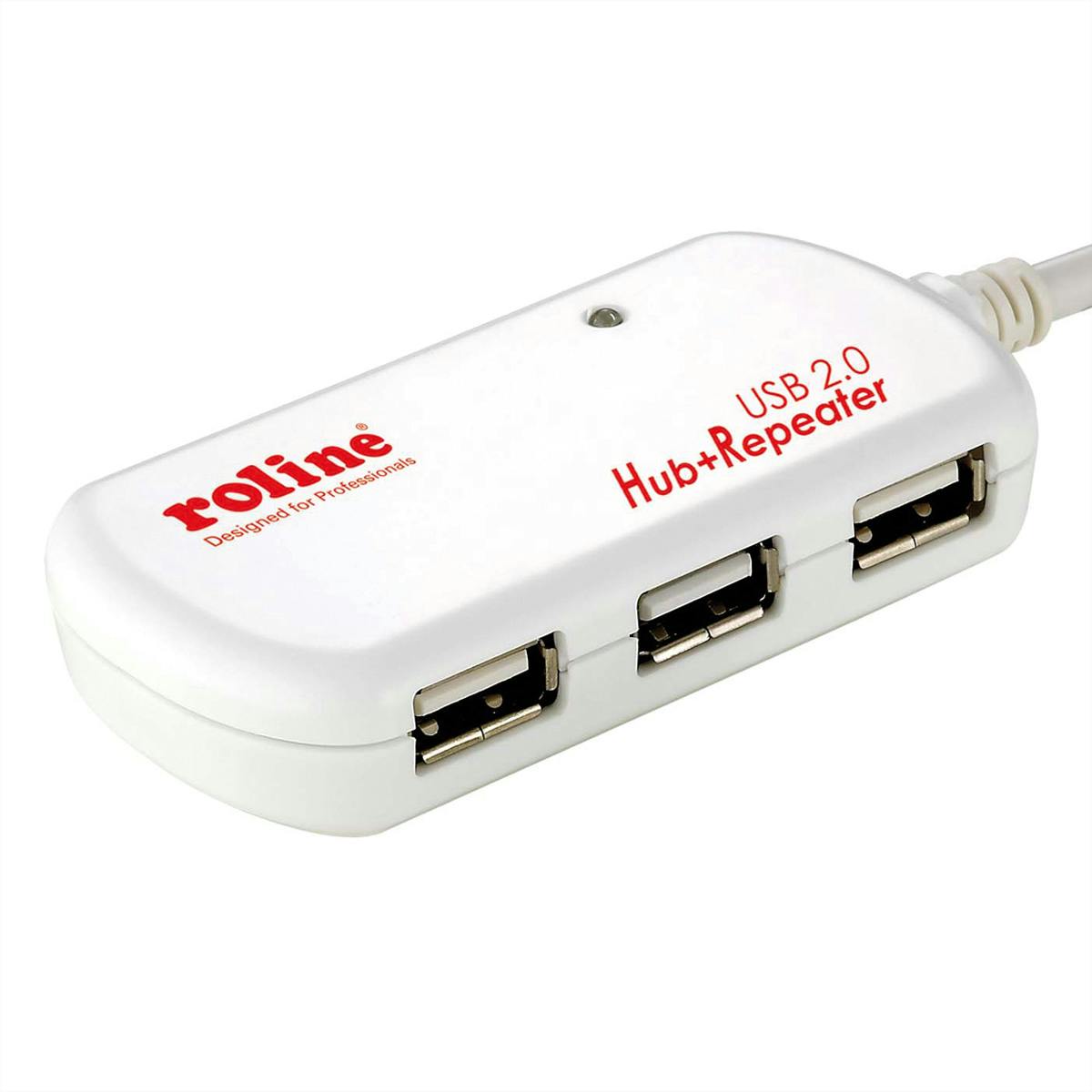 ROLINE USB 2.0 4-Poorts Hub met repeater, 12 m | Makro