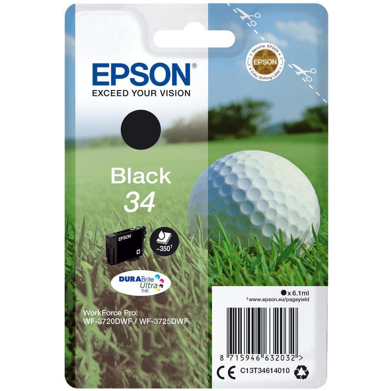 Epson Golf Ball Singlepack Black 34 Durabrite Ultra Ink Para Workforce ...