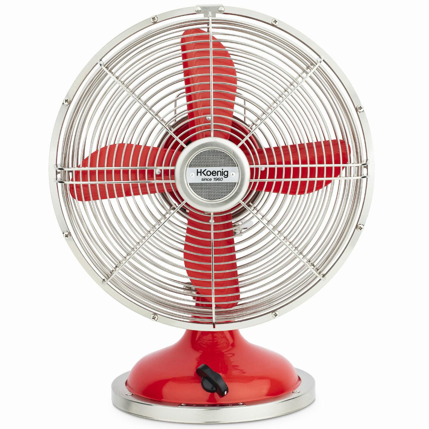 H.Koenig JOE50 Retro Vintage elektrische ventilator, stil ontwerp, 3 ...
