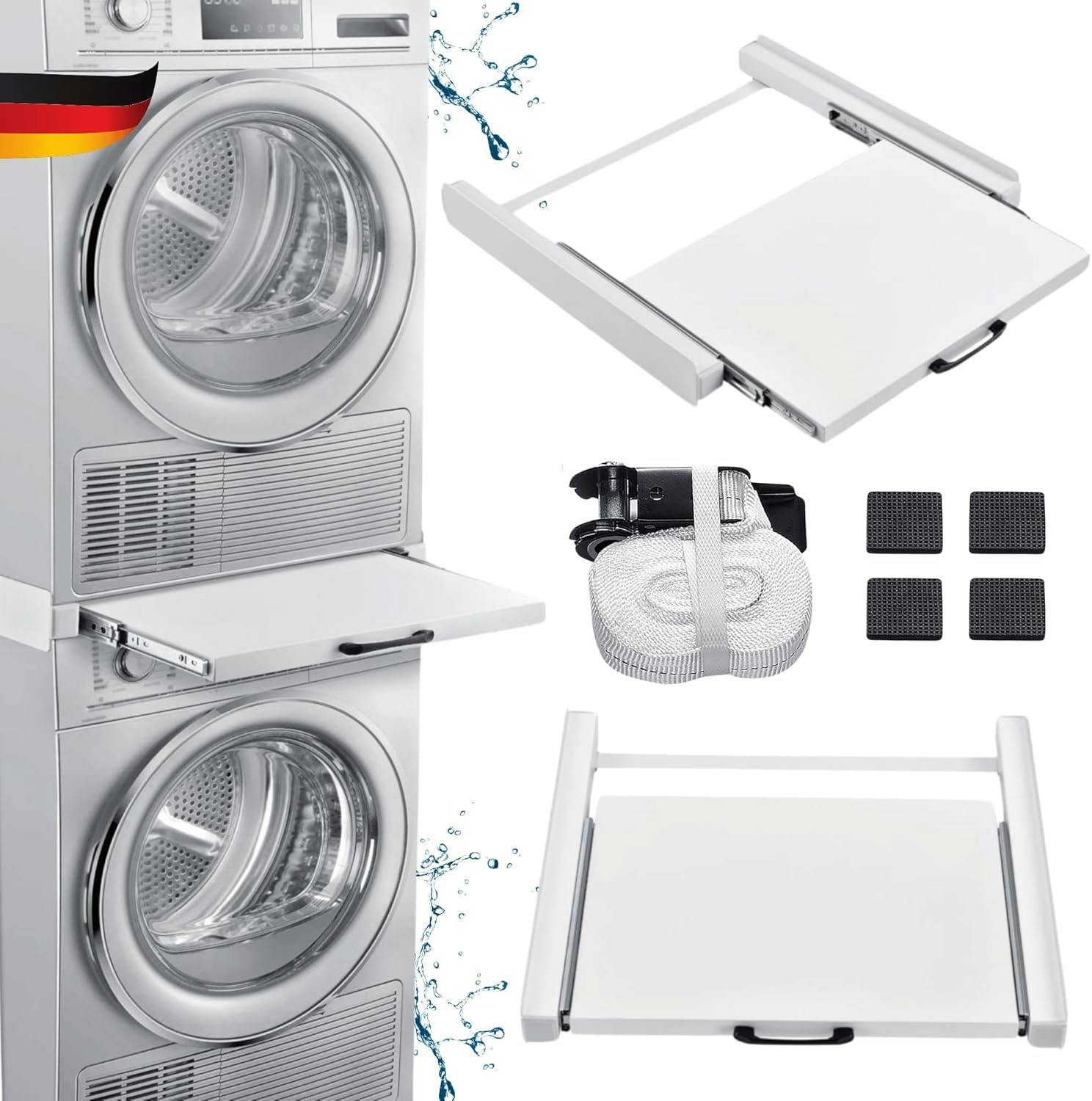 DELUKE® Universal Waschmaschinen Verbindungsrahmen mit Ablage MILE ...