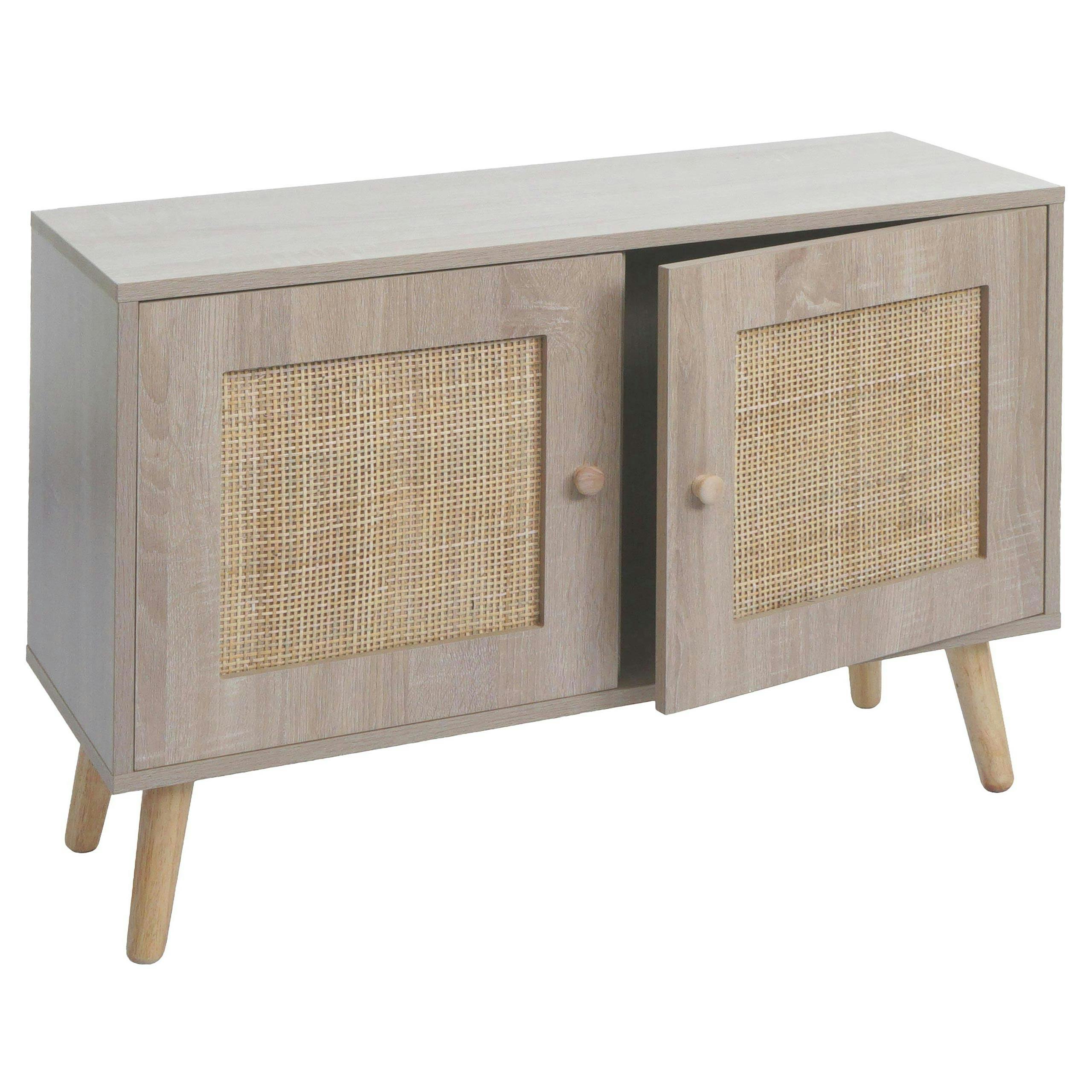 Kommode HWC-M40, Sideboard Schrank Highboard, Staufächer, Kubu Rattan ...