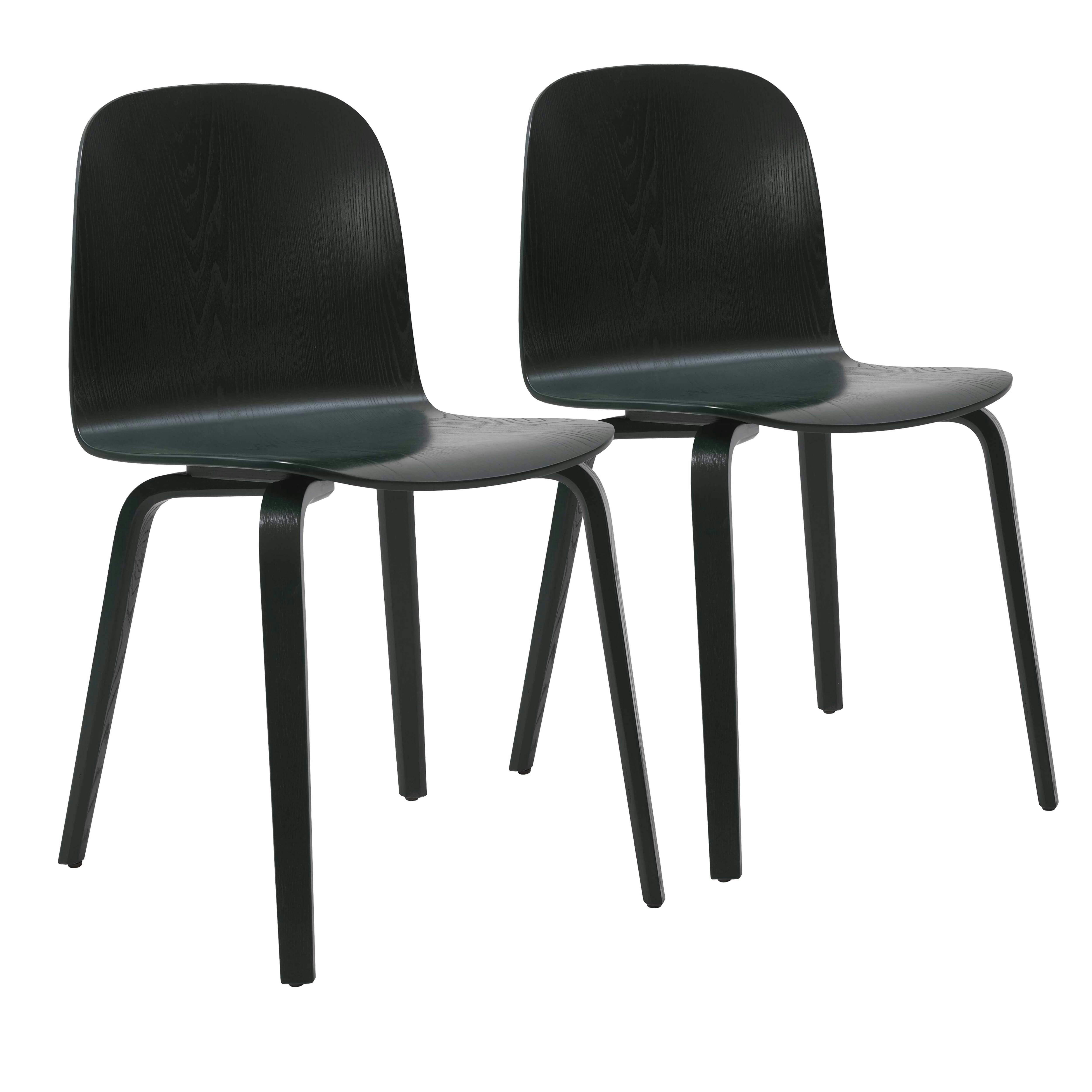 Set van 2 zwarte multiplex stoelen | Makro