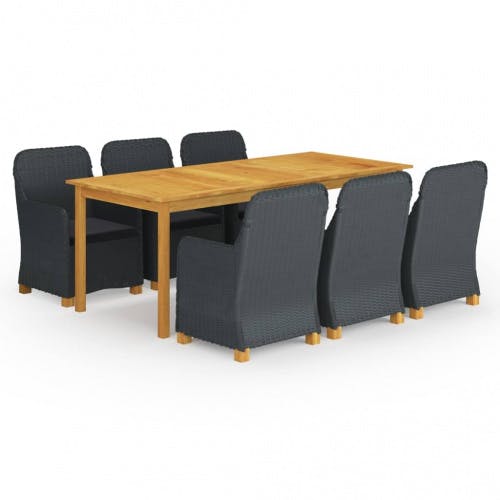 vidaXL Garden dining set 20 : kleur - donkergrijs, afmeting - 7 st. | Makro