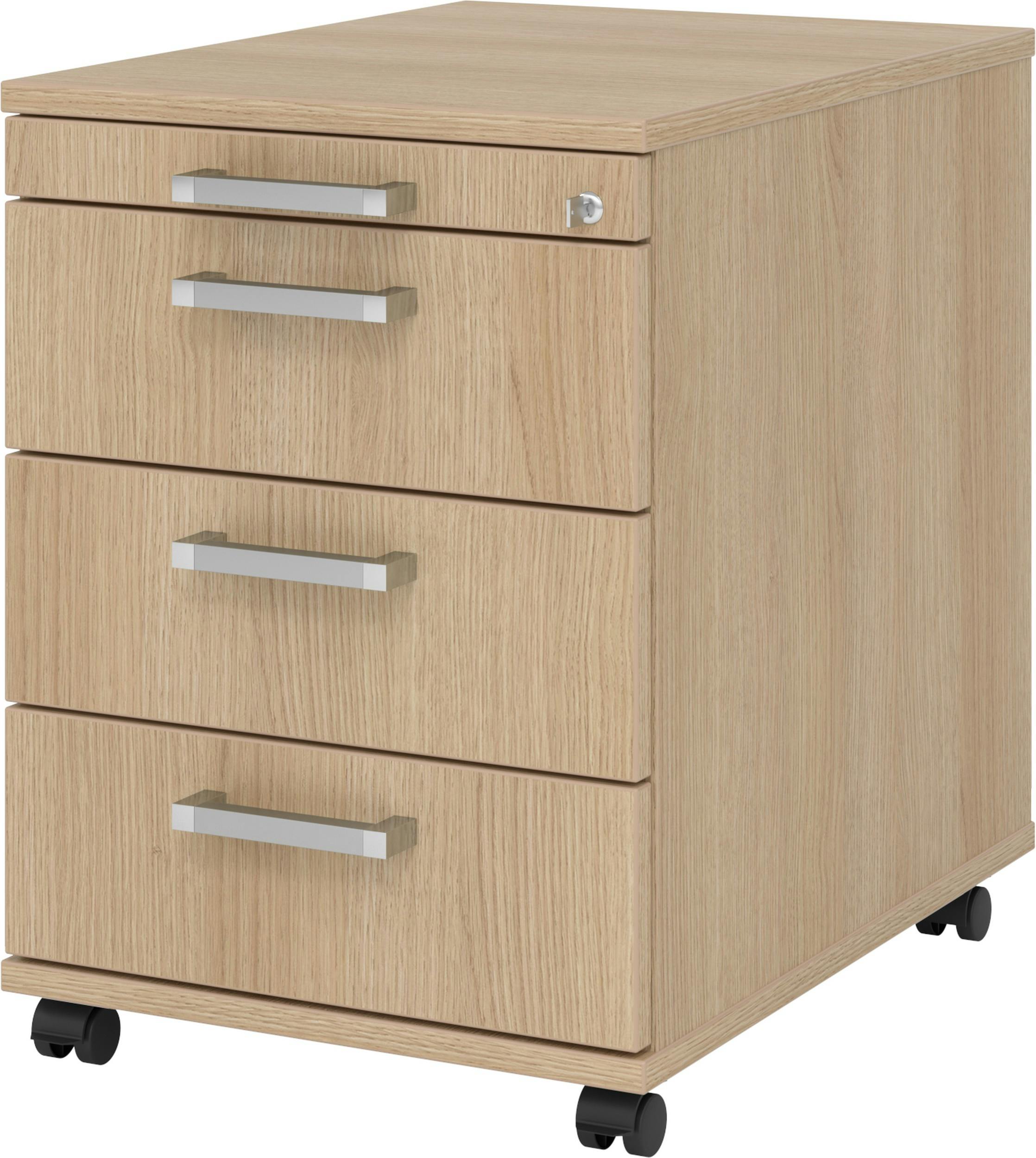 bümö Rollcontainer mit Schubladen, Container abschließbar aus Holz in ...