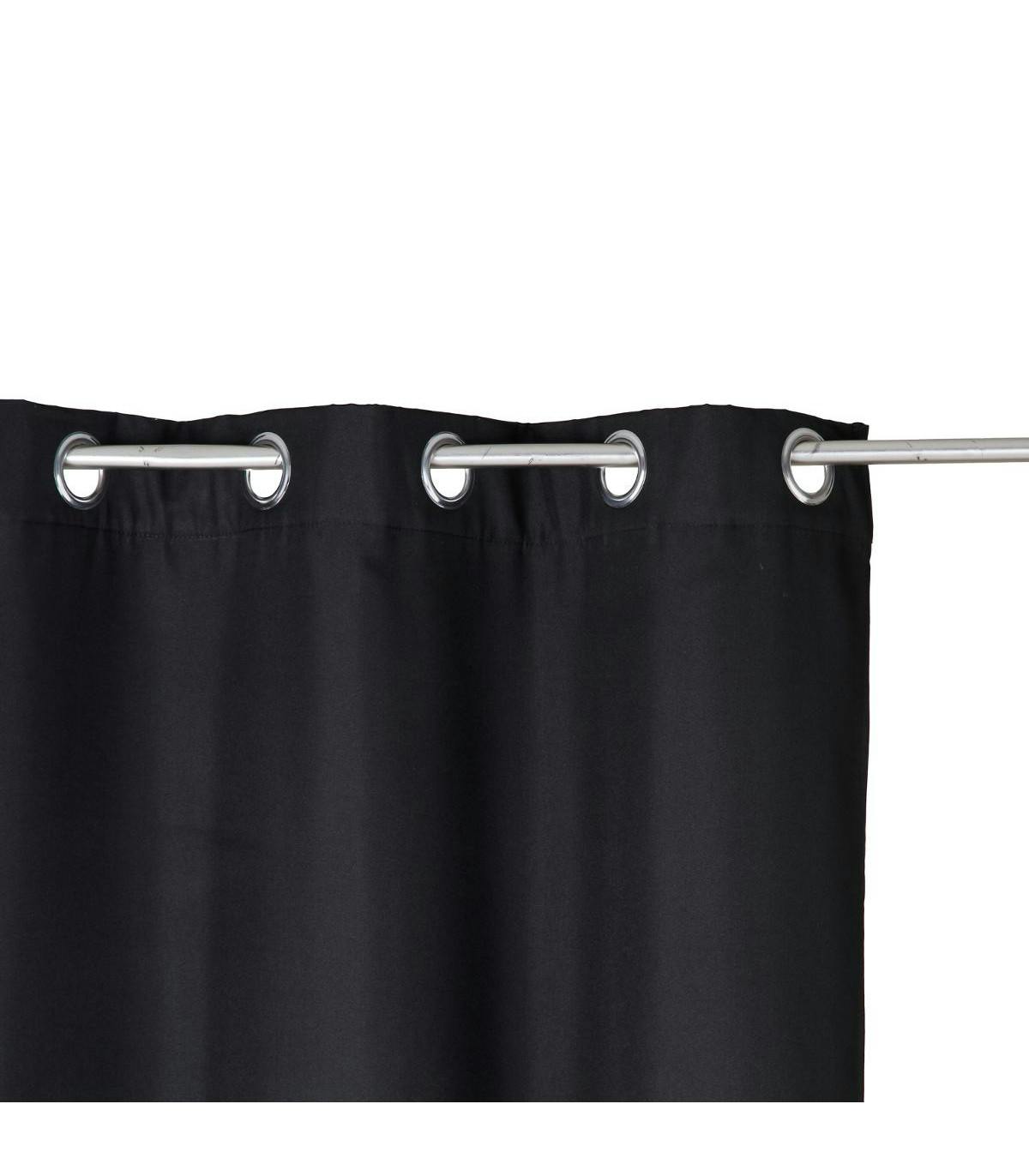 Rideau à œillets isolant doublure polaire Noir 140 x 260 cm | METRO