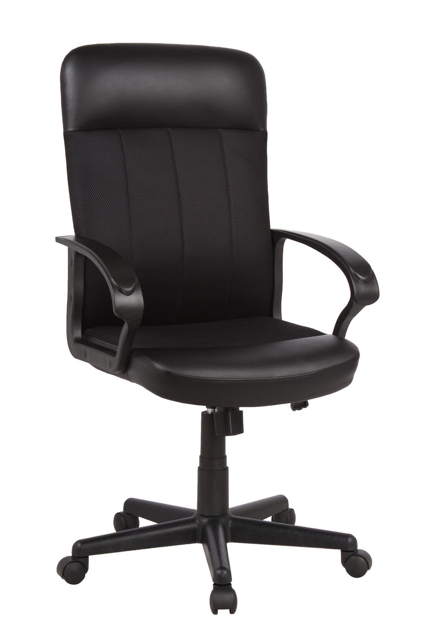 SIGMA Sedia da ufficio EC21, pelle, altezza seduta regolabile, nera | METRO