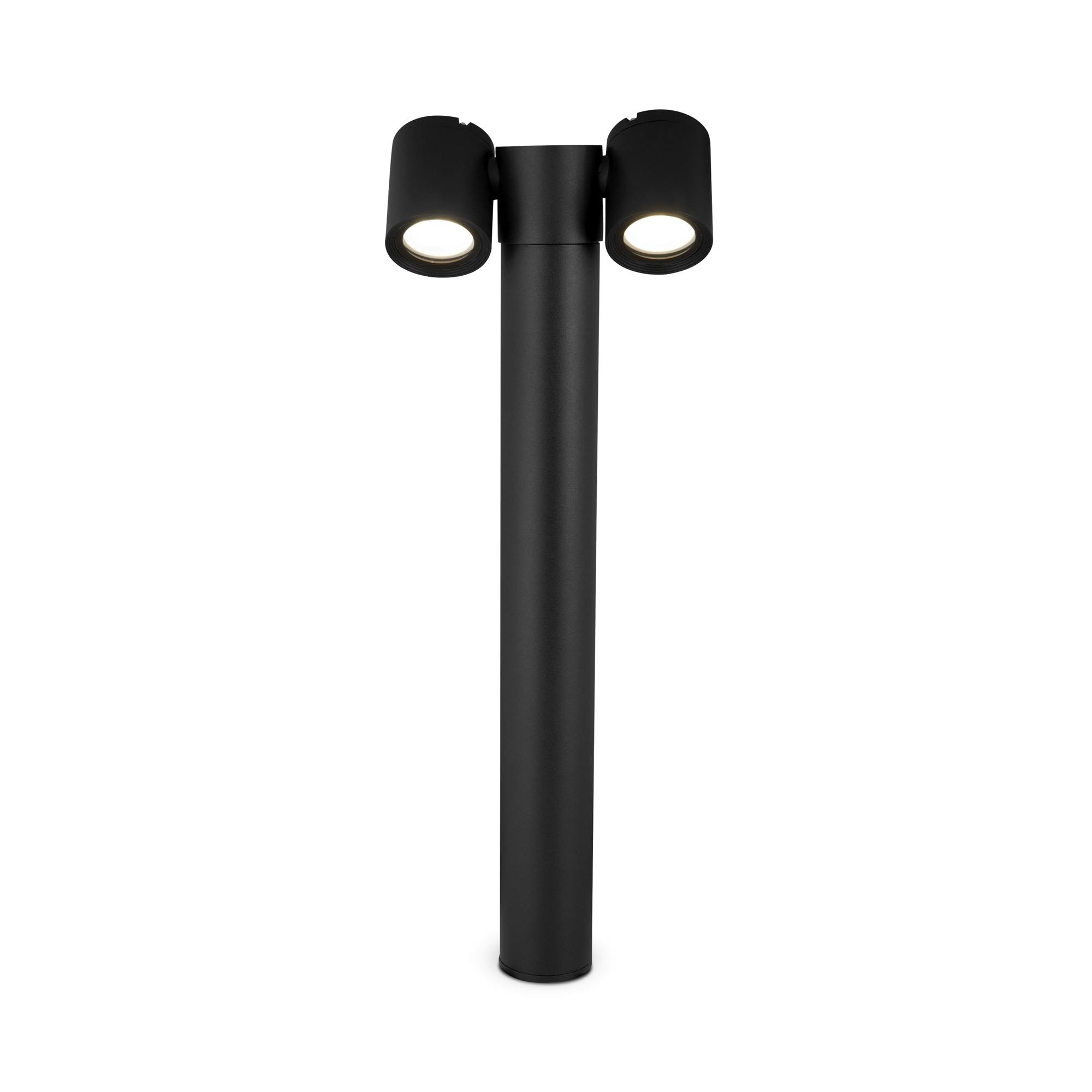 Zwarte padverlichting, 2-lamps, modern, verstelbare lichtrichting, IP54 ...
