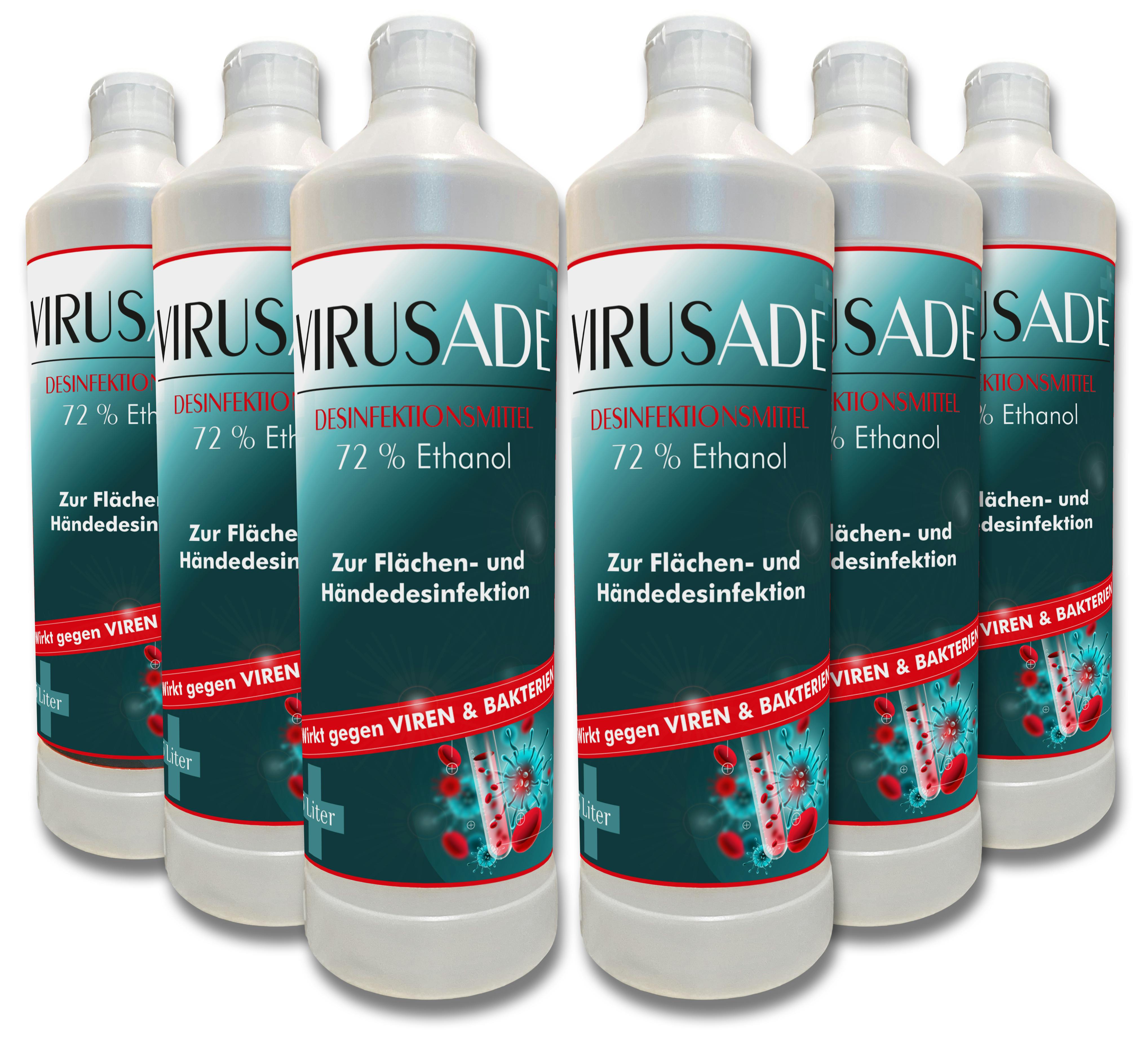 VirusADE Handdesinfektion & Flächendesinfektion 6 Stück x 1 Liter ...