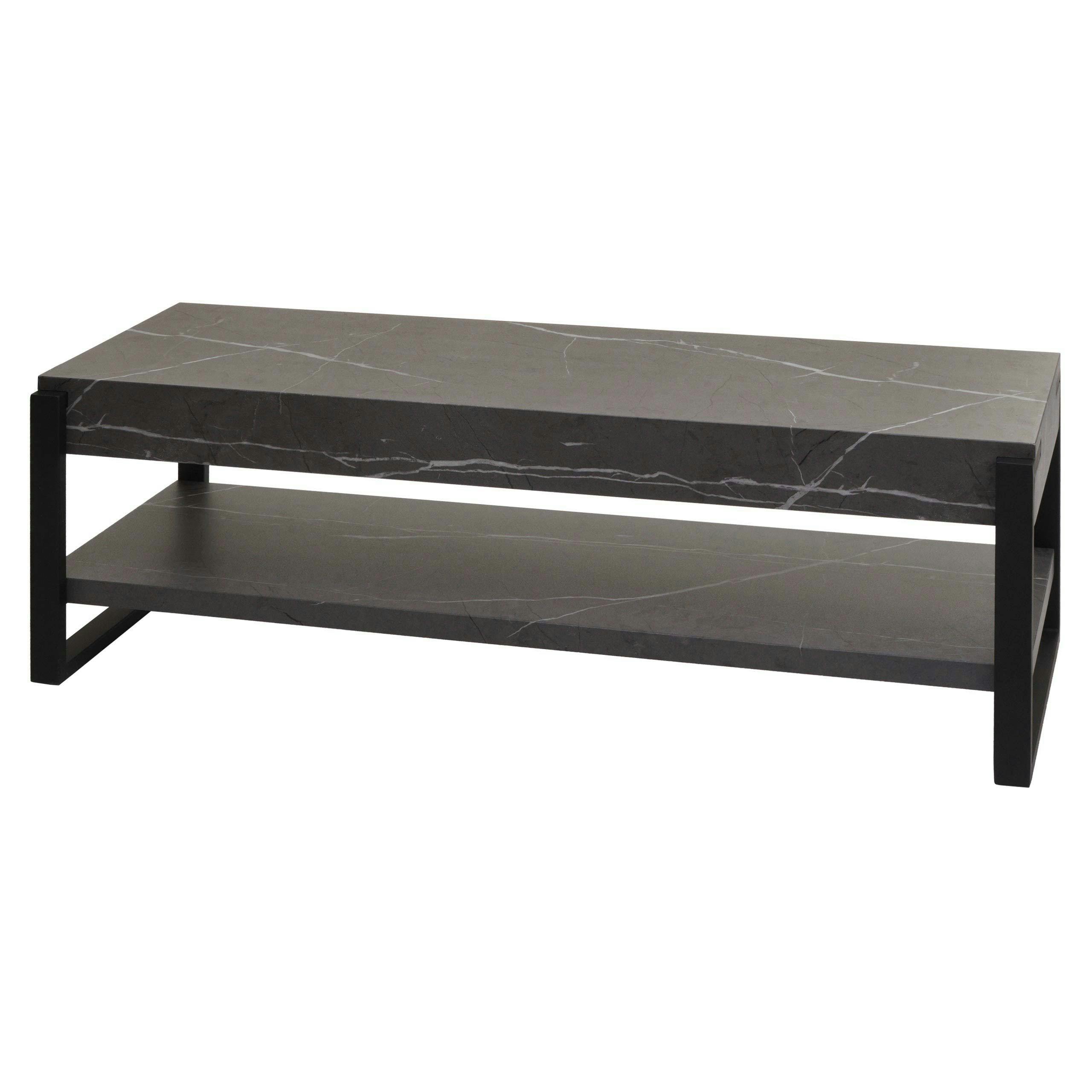 TV-rek HWC-L53, TV-tafel lowboard TV-tafel, metaal 42x120x44cm ~ marmer ...