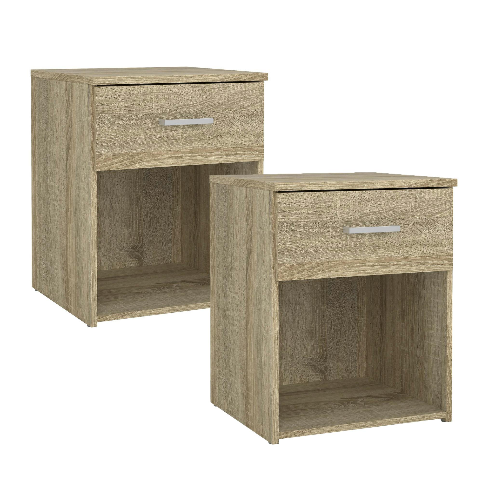 WellHome - Set di 2 comodini Duero con 1 cassetto realizzati con ...