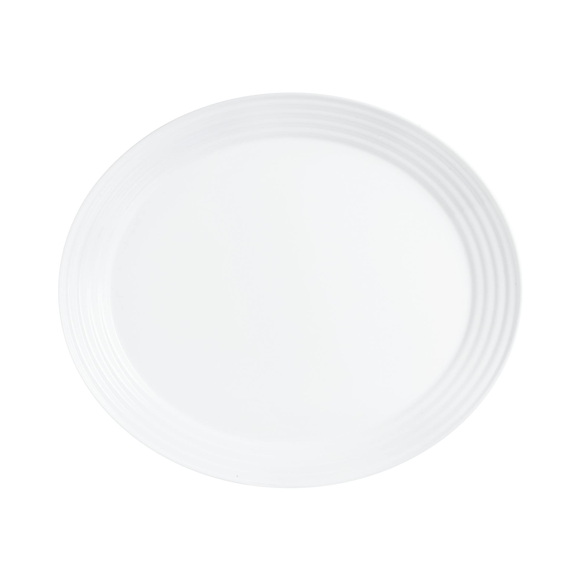 Arcoroc ARC L9932 Stairo Uni Platte oval, 33cm, Opalglas, weiß, 6 Stück ...