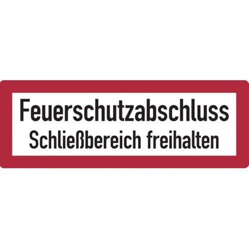 Dreifke® Aufkleber | Feuerwehrschild, Feuerschutzabschluss Schließberei - 297x105 mm Folie ...
