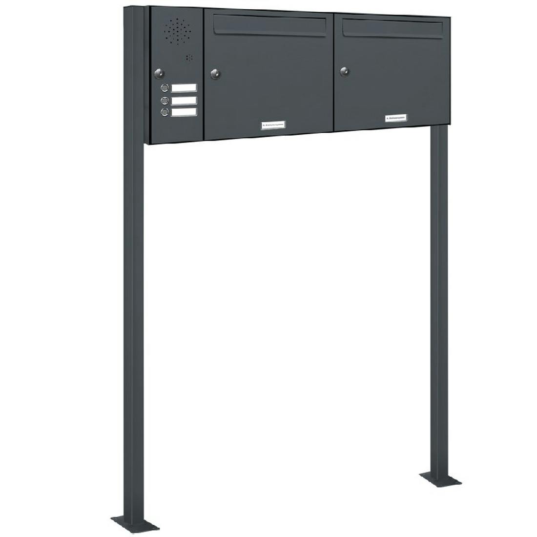 AL Briefkastensysteme 2 Fächer Premium Stand Briefkasten Anlage in RAL ...