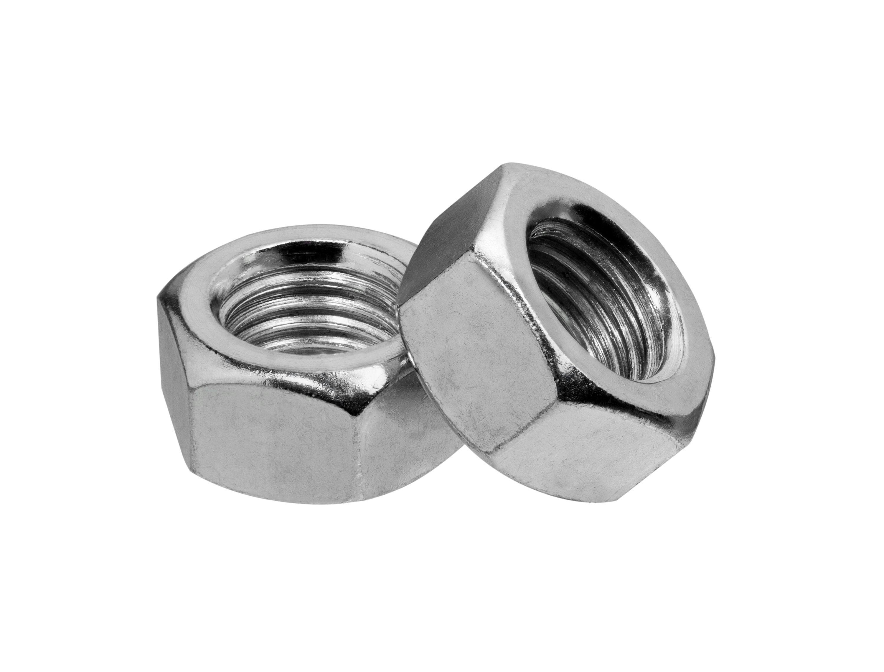 10 Stück Sechskantmuttern DIN 934 ISO 4032 galv. verzinkt 8 metrische ...