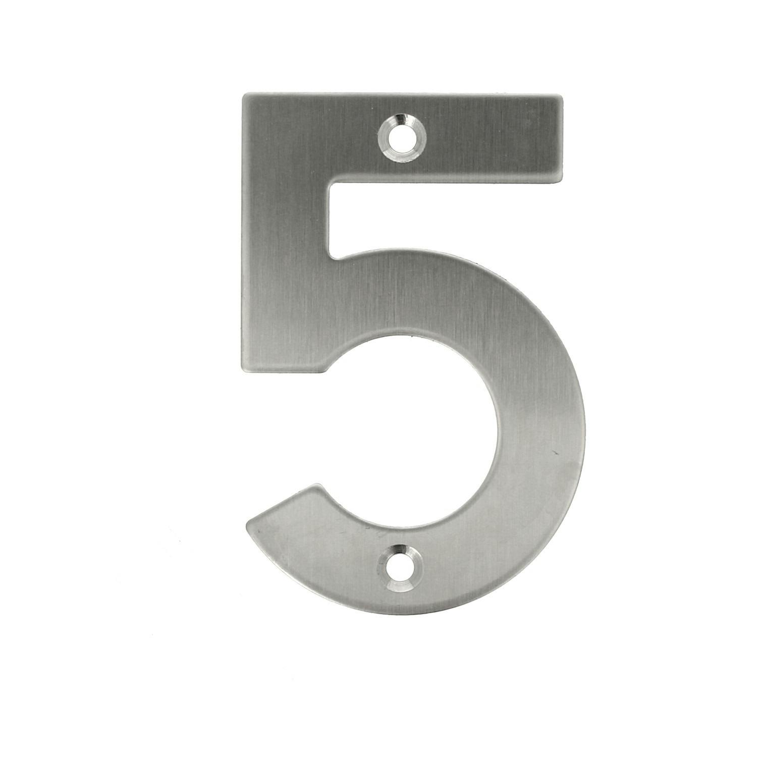 Türziffer Hausnummer Buchstabe Edelstahl matt gebürstet Ziffer Zahl 5 ...