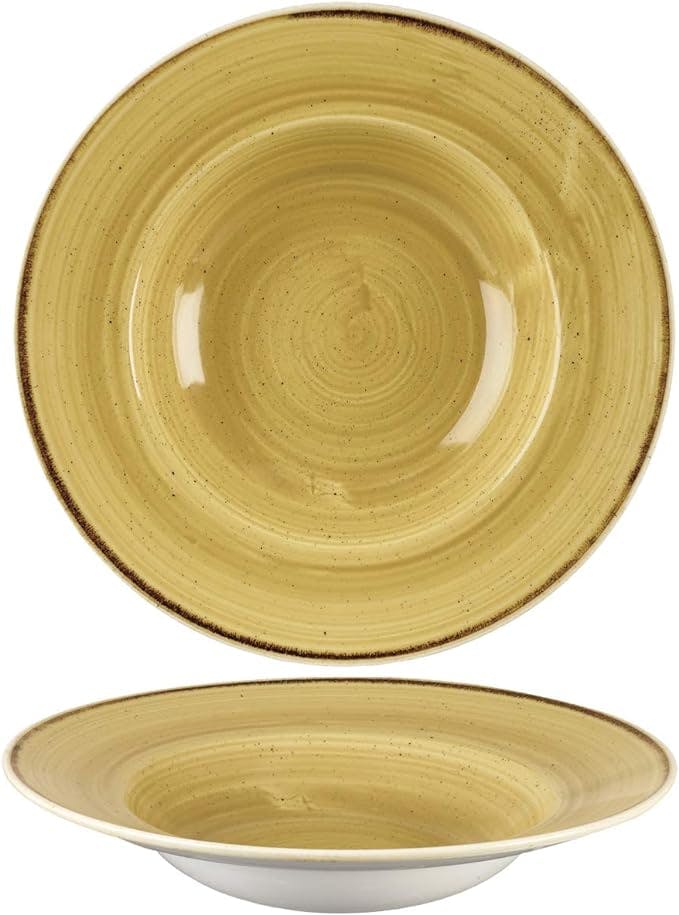 Churchill Set 12 Piatti Pasta Stonecast Must Yellow, Giallo, 24cm | METRO