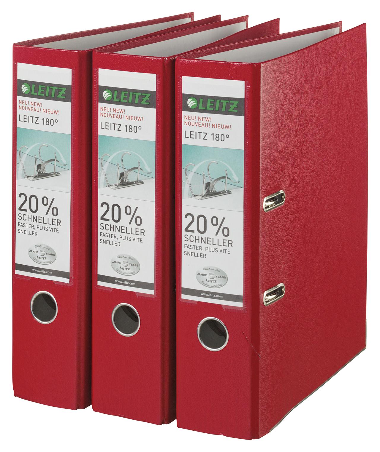 Leitz 1010 Ordner breit DIN A4, rot 3 Stück | METRO