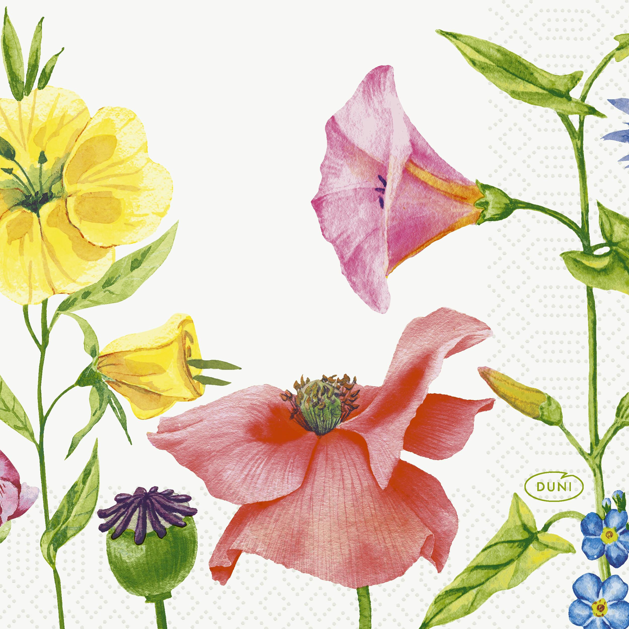 Duni Tissue-Serviette 24 x 24 cm Flowy Meadow 3-lagig, 1000 Stk/Krt (20 ...