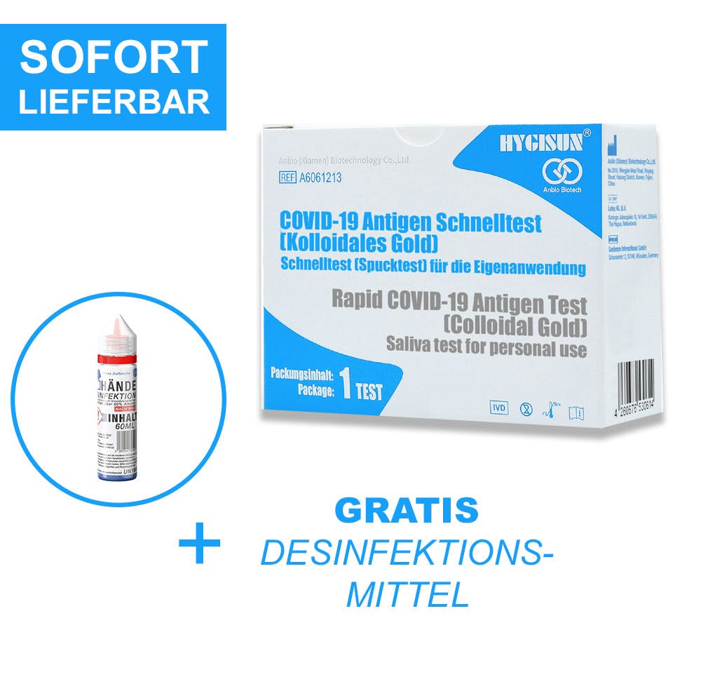 6x HYGISUN Corona Speicheltest Spucktest Antigen Coronatest ...
