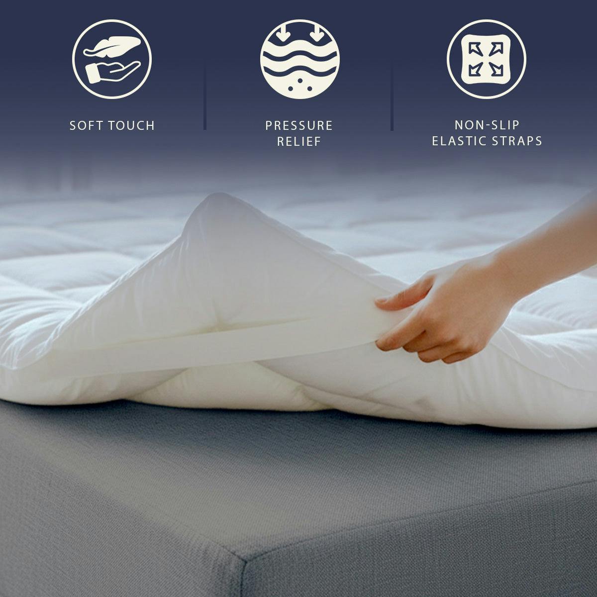 Topper 90x200 com enchimento de algodão 1000 g/m², conforto extra e ...