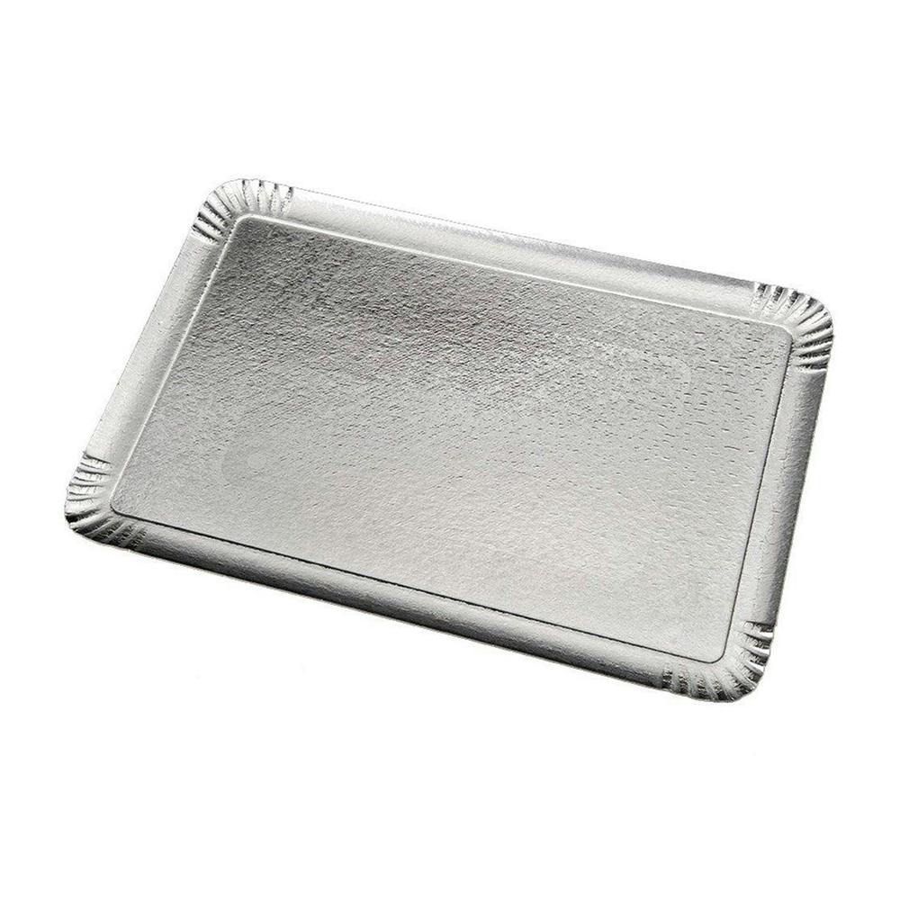 Plateau traiteur en carton argent 28x42 cm par 25 | METRO