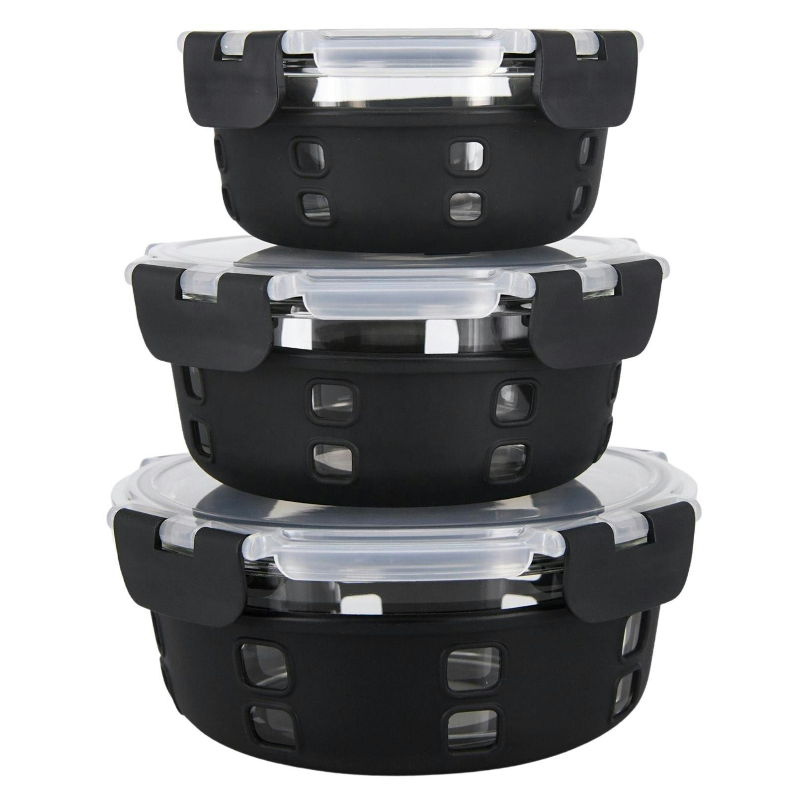 PIE LOCK | Silikonüberzieher | 3 tlg. rund | Vorratsdosen-Set | 400ml ...