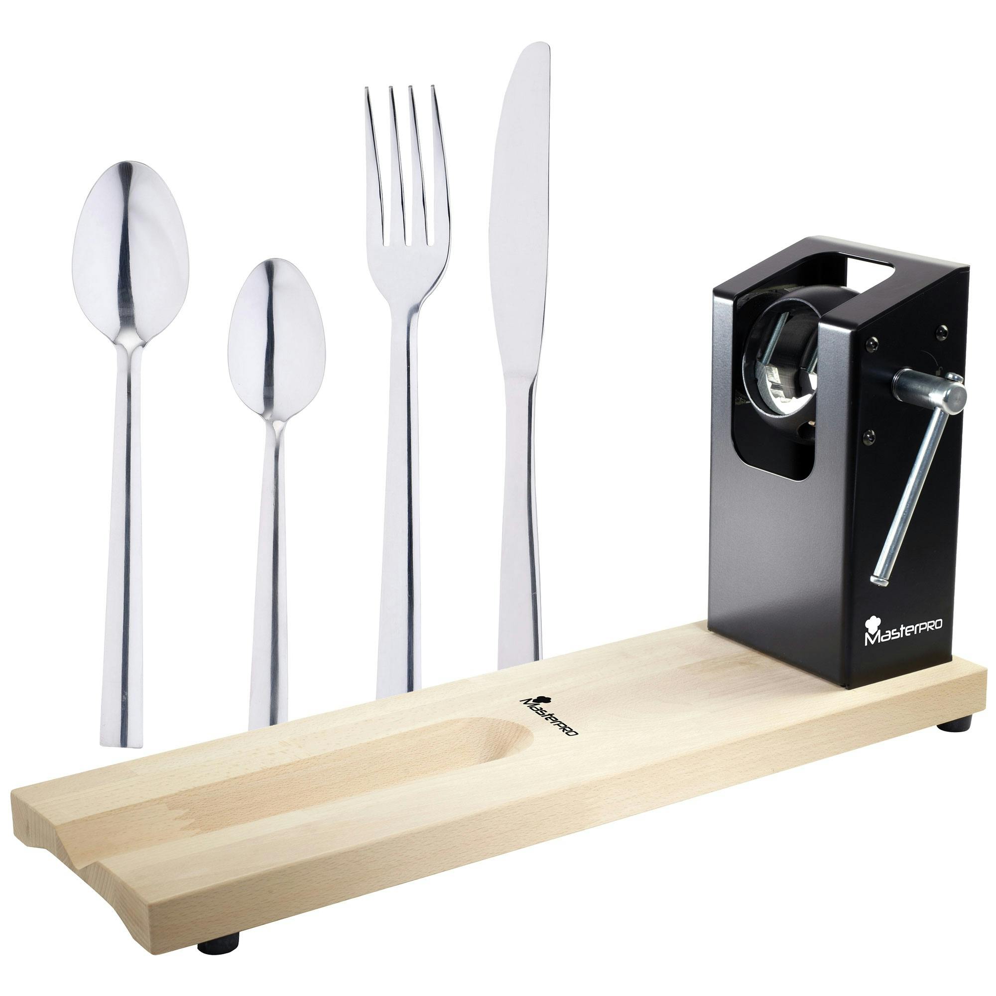 Bergner - Schinkenständer-Set Masterpro + Set mit 24 Teilen Besteck aus ...