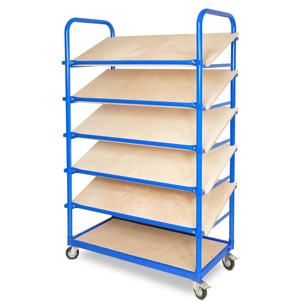 Schrägboden-Regalwagen mit 6 Ebenen, BxTxH 1050x500x1690 mm, 4 ...