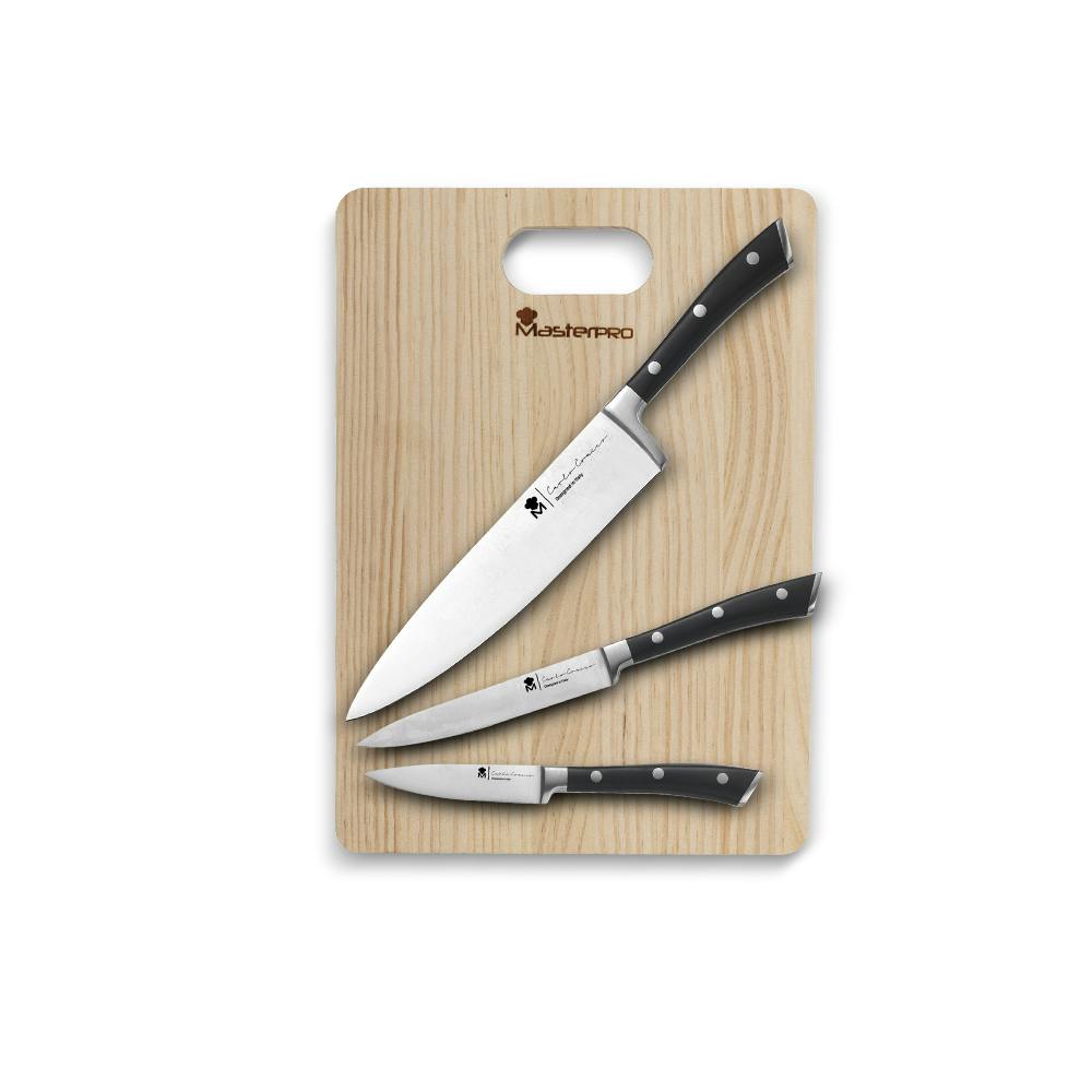 Masterpro by Carlo Cracco set 3 coltelli cucina in acciaio inossidabile ...