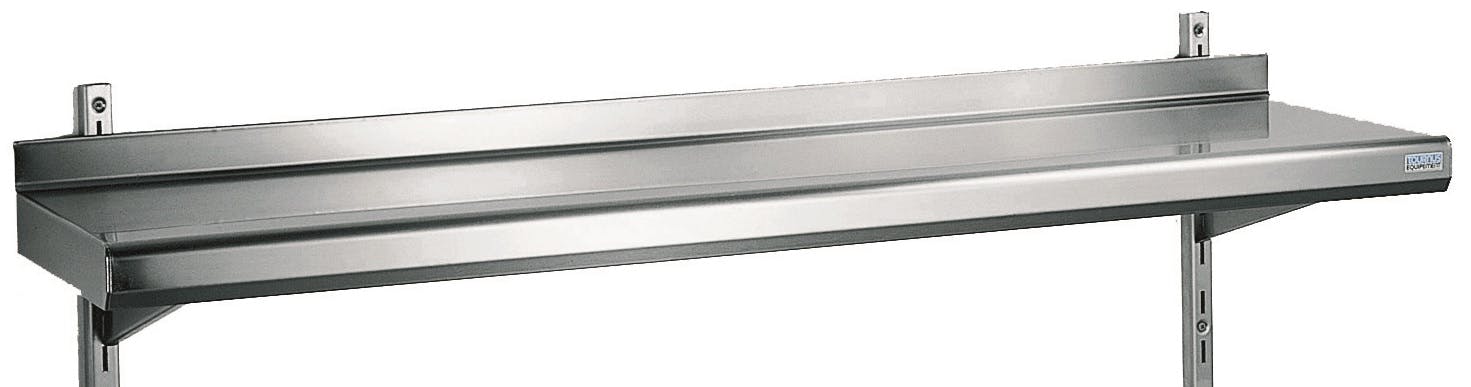 Tournus Roestvrijstalen -wandrek met 1 niveau met rekrail. Lxdxh ...