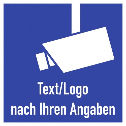Dreifke® Schild, Video-Infozeichen - Text und/oder Logo nach Ihren ...