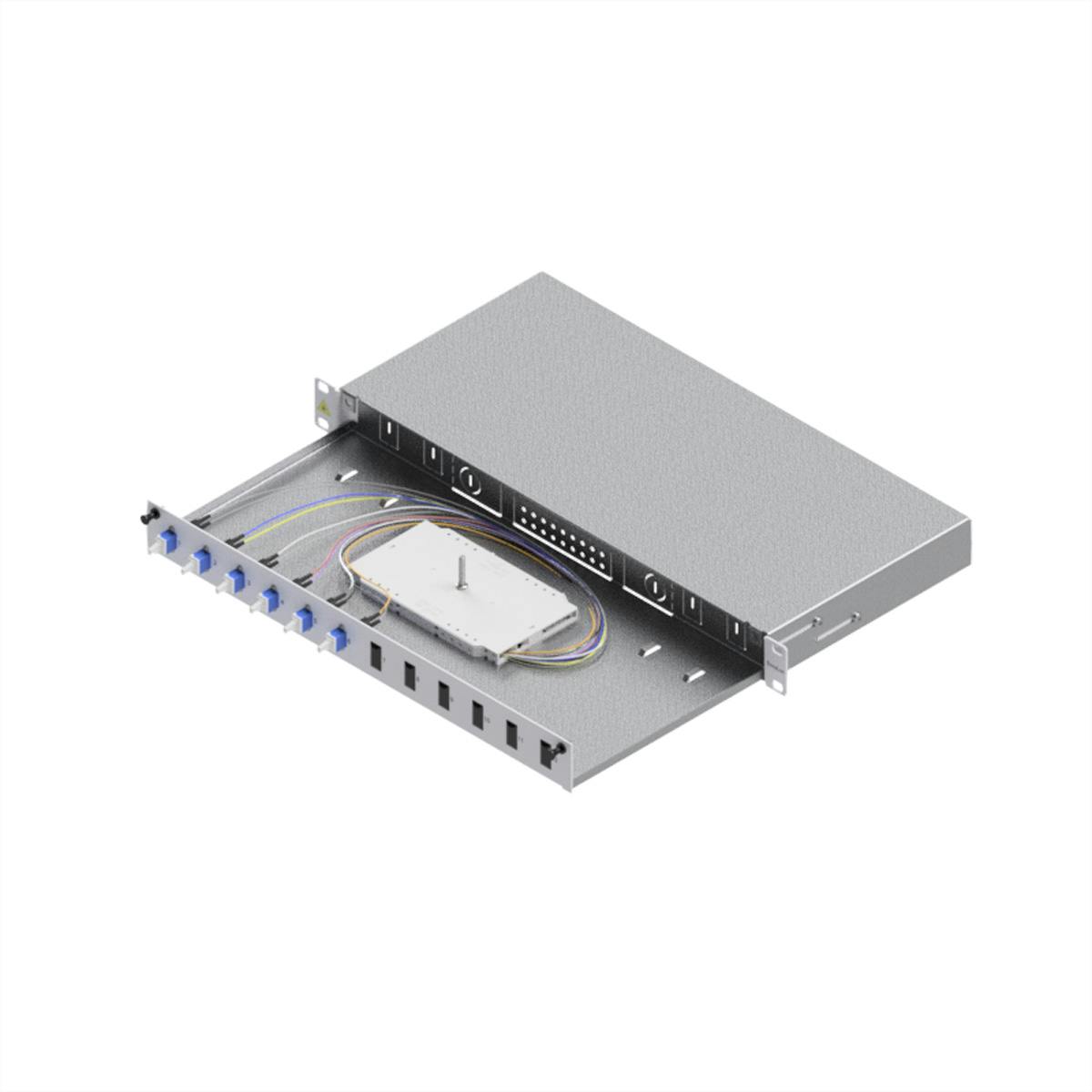 EasyLan LWL-Spleißbox Grade C 19-Zoll 1HE, 12 Ports, 6x LC-Duplex, OS2 | METRO