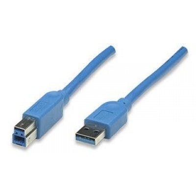 Techly USB3.0 Anschlusskabel Stecker Typ A - Stecker Typ B, Blau 0,5 m ...