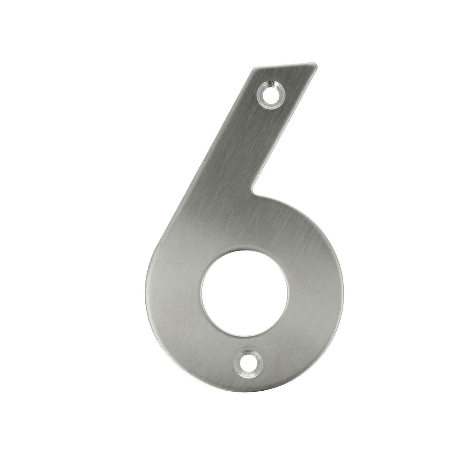 Türziffer Hausnummer Buchstabe Edelstahl matt gebürstet Ziffer Zahl 6 ...